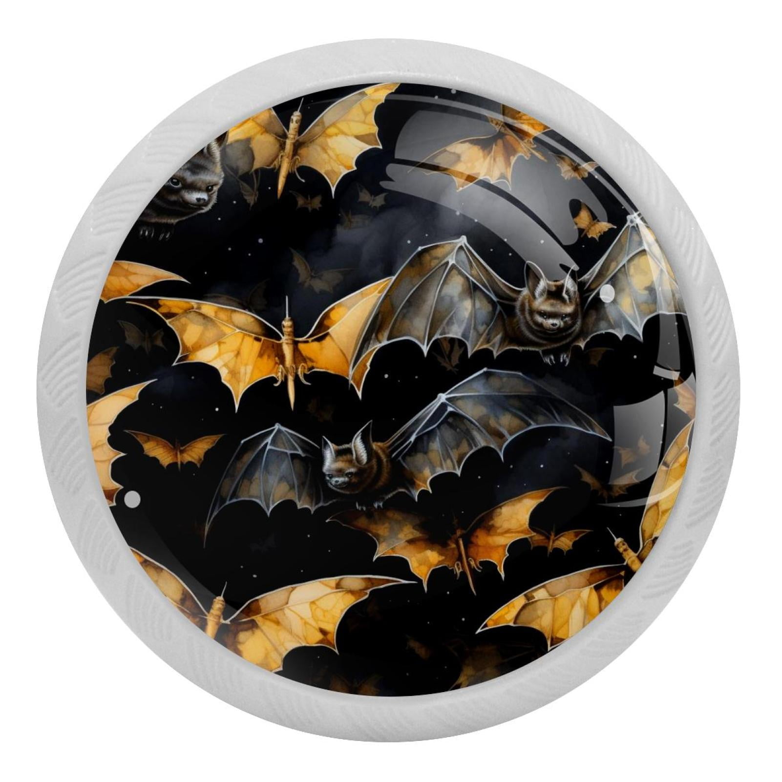 Bat Glow-in-the-Dark Fluorescent Drawer Pulls 4-Pack with Screws ...