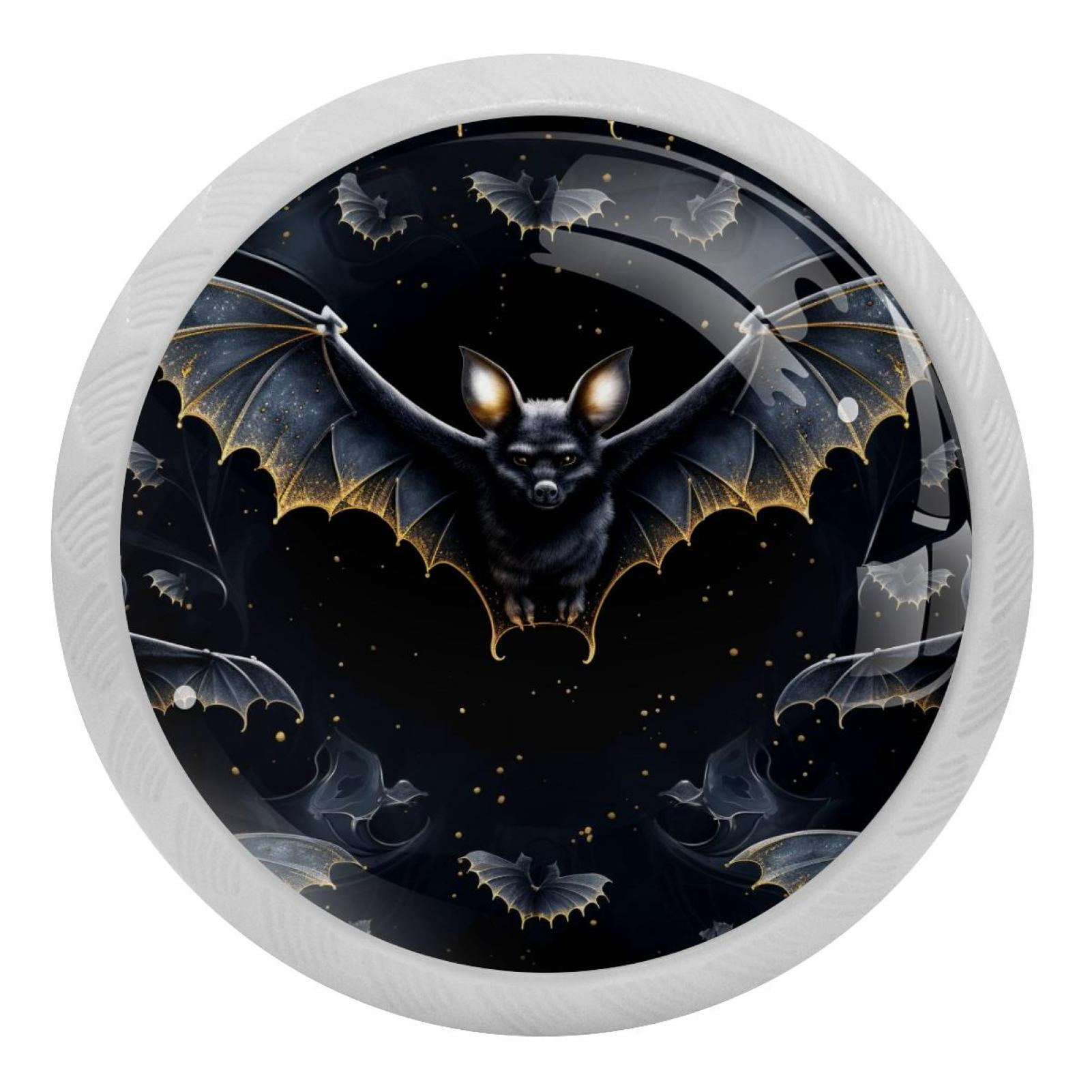Bat Glow-in-the-Dark Round Cabinet Knobs - Fluorescent Drawer Pulls 4 ...