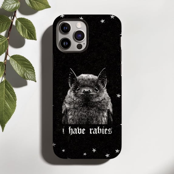 Bat Graphic Tough Phone Case, Vintage Inspired Protective Matte Cover ...