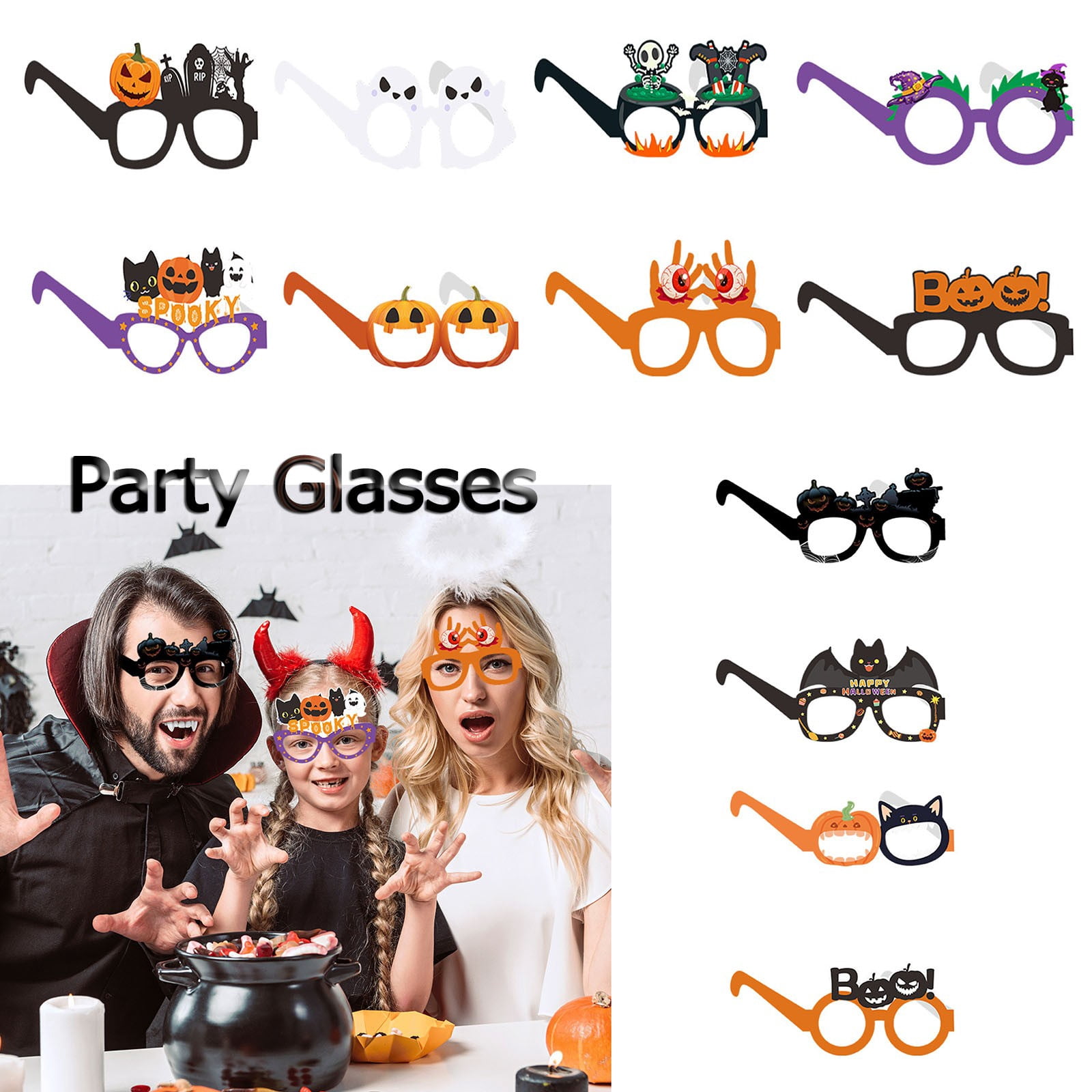 Bat Halloween Bat Pumpkin Ghost Glasses Halloween Halloween Decor Party ...