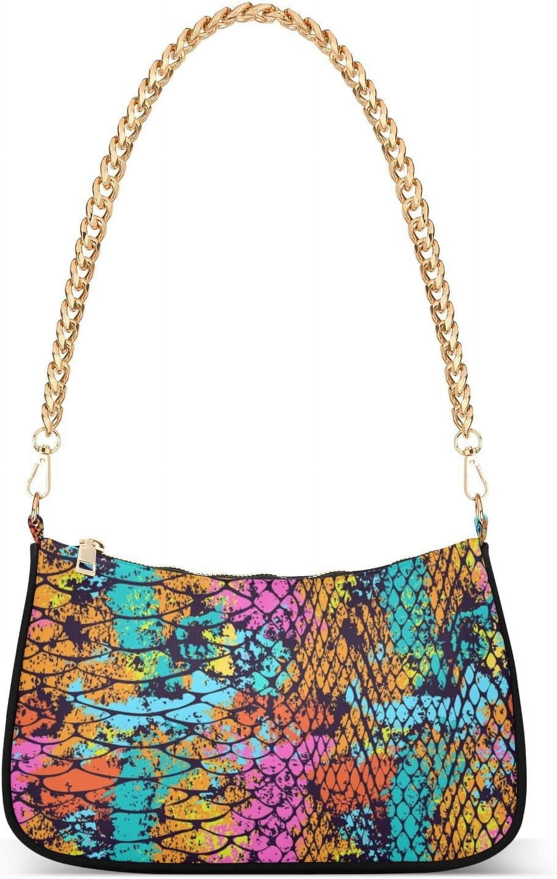 Bat Halloween Women's Chain Shoulder Bag, Metal Chain Strap Zip Purse ...