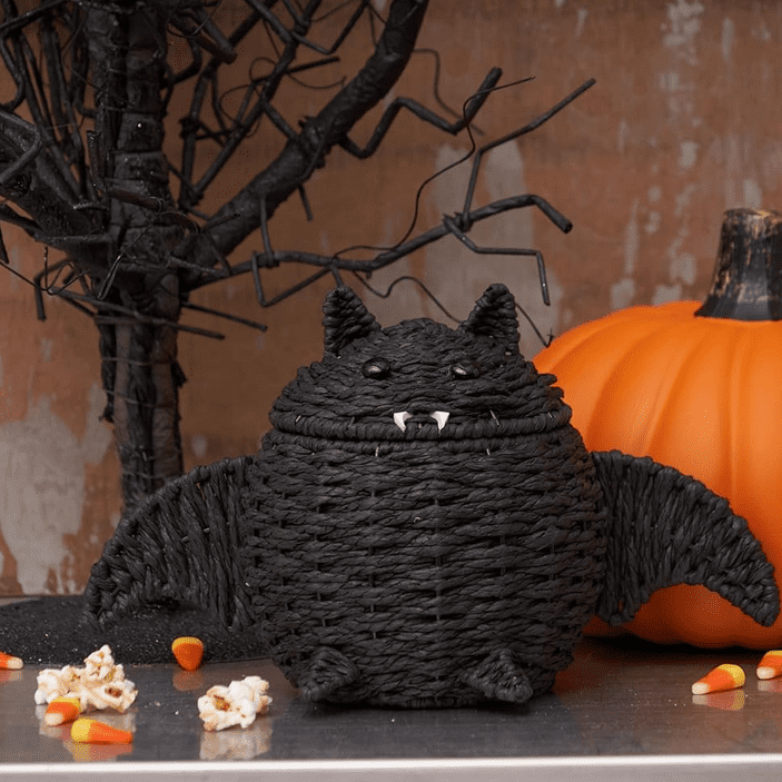 Bat Handwoven Halloween Trick or Treat Candy Basket Container, Cute ...