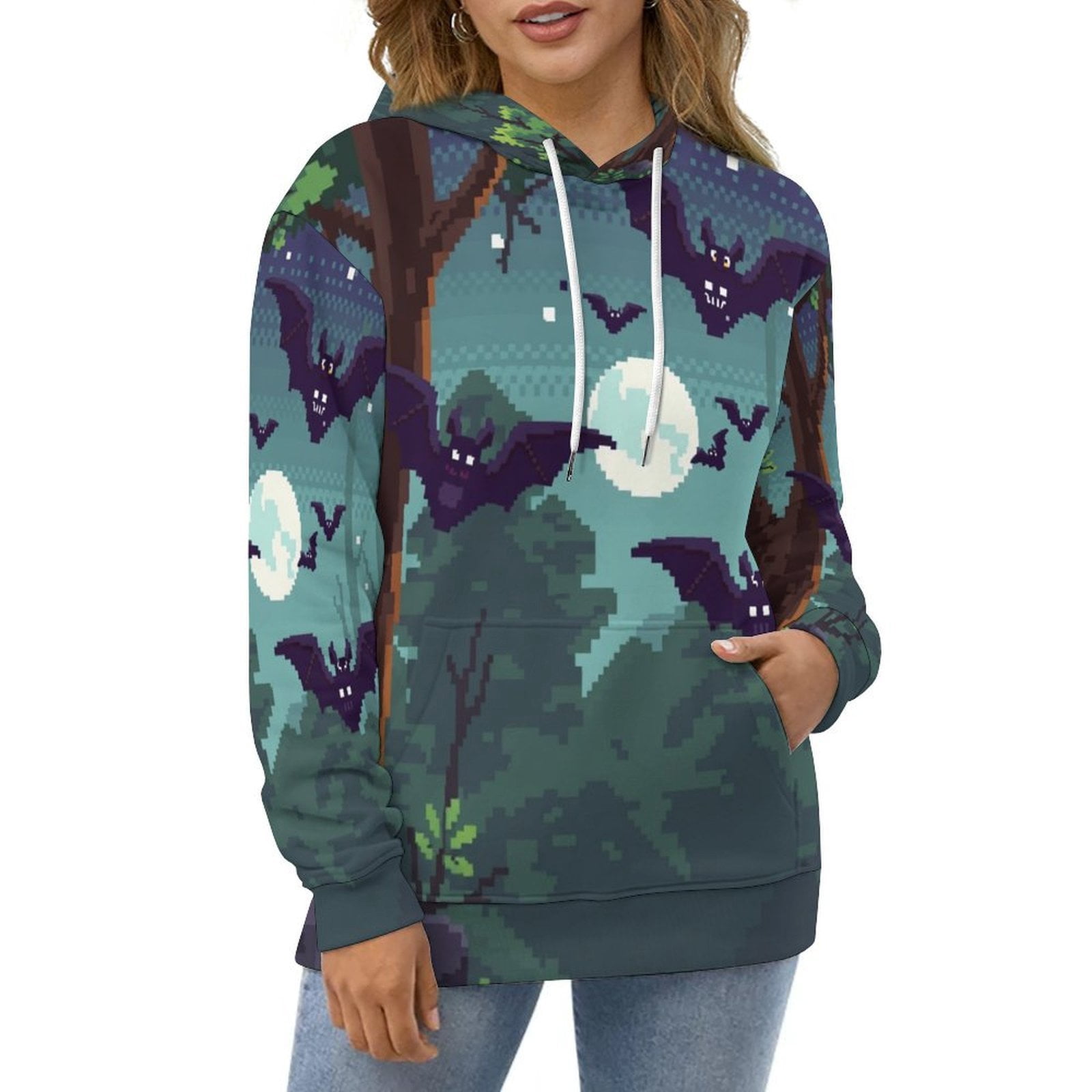 Bat Hoodies Classic Oversized Pullover Hoodie Female Long Sleeve Pretty ...