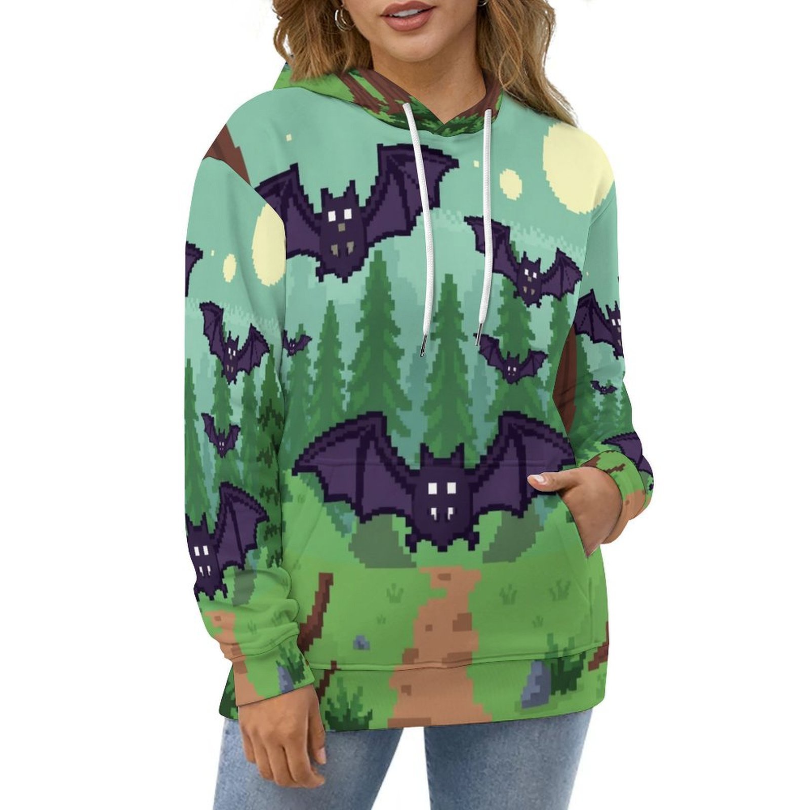 Bat Hoodies Oversized Hoodie Couple Long Sleeve Cute Graphic Casual ...