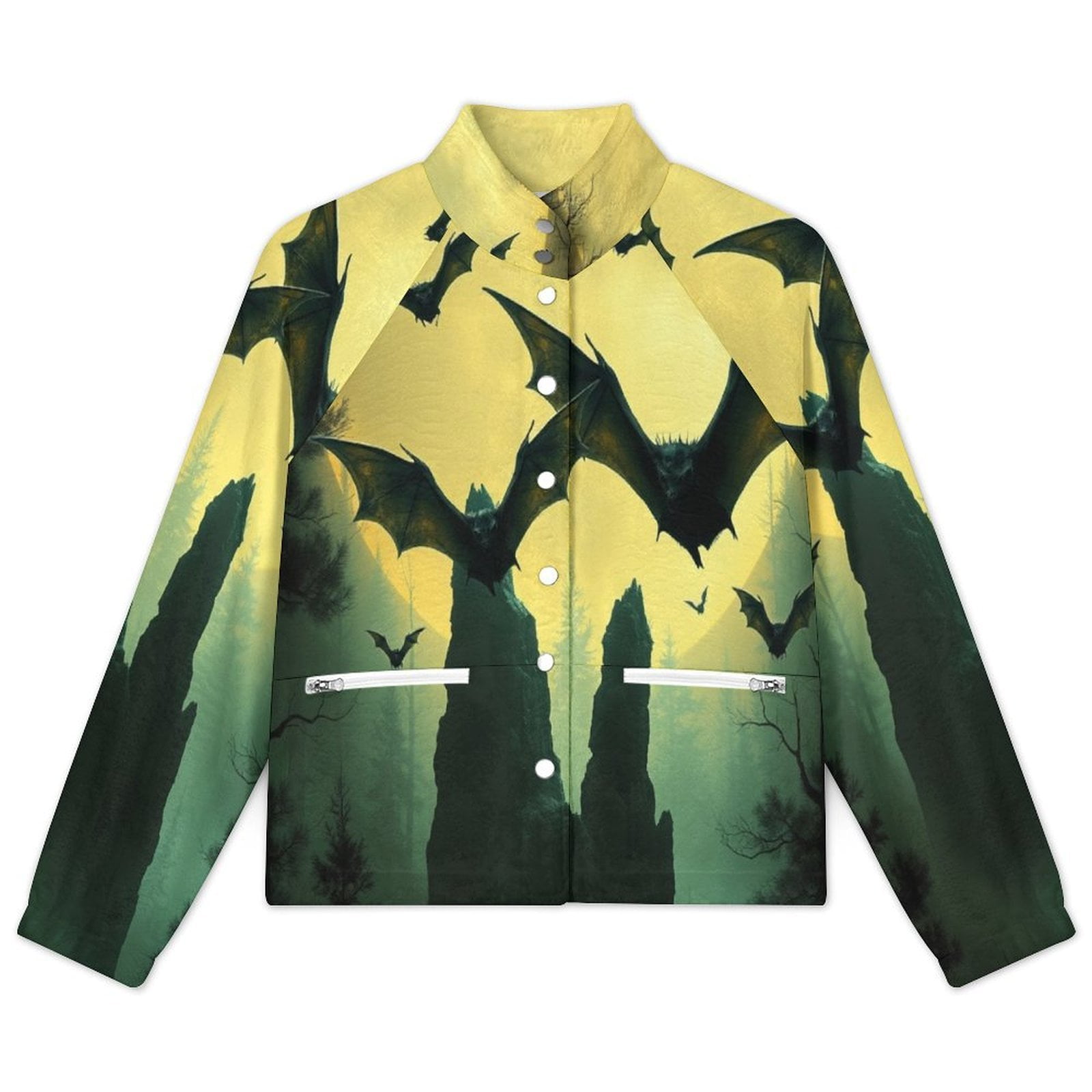 Bat Jacket Women's Stand Collar Warm Outwear Autumn Winter Female Loose ...