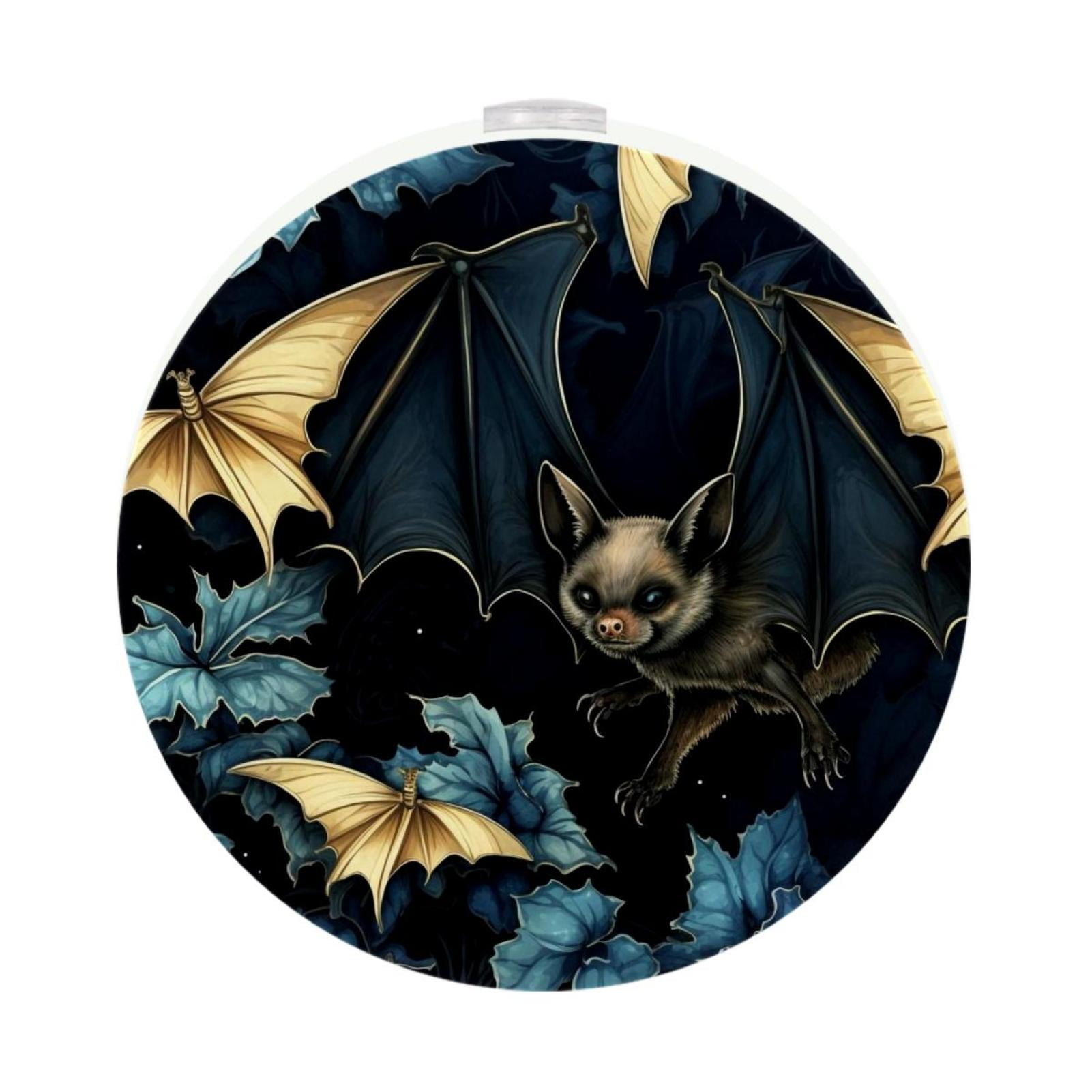 Bat LED Round Night Light - 2 Pack, Plug-in Motion Sensor Wall Lamp for ...