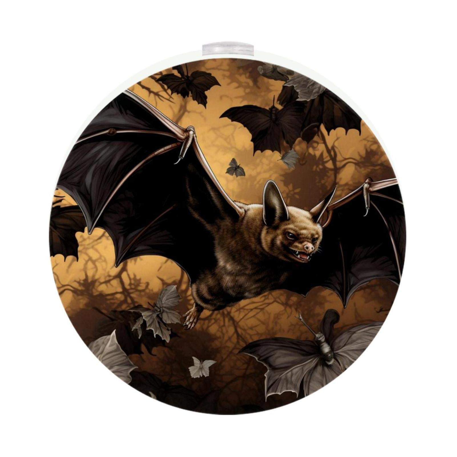 Bat LED Round Night Light - 2PCS, Dimmable Plug-in Nightlight with ...