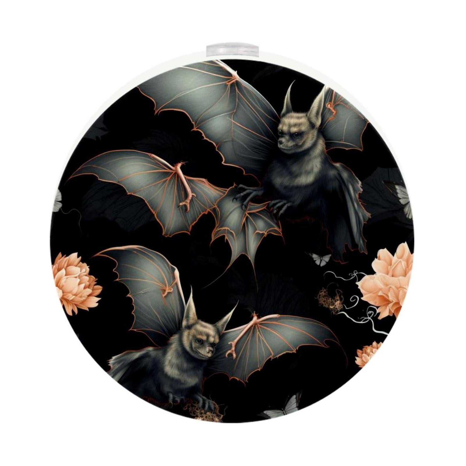 Bat LED Round Night Light - 2PCS, Dimmable Plug-in Nightlight with ...