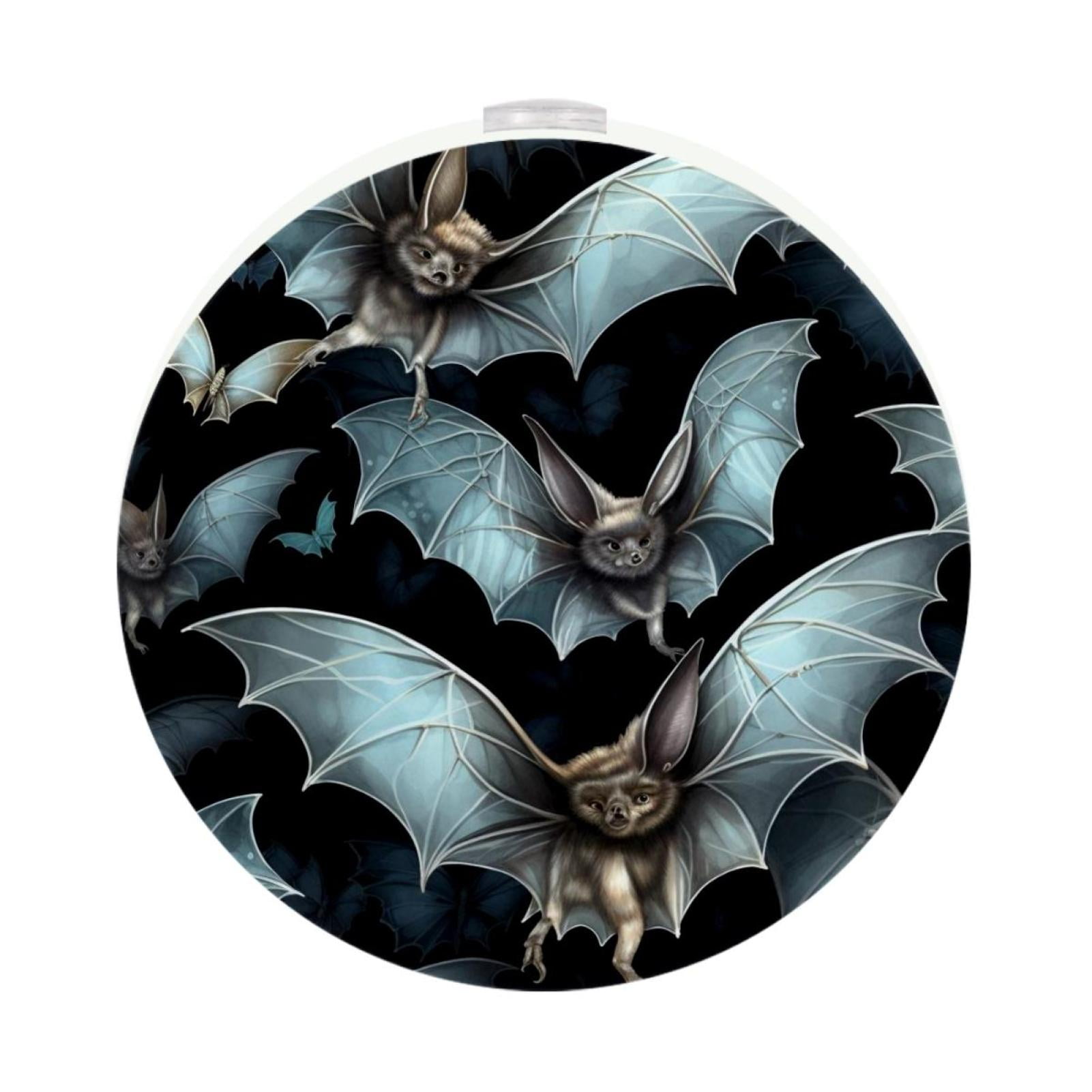 Bat LED Round Night Light-2PCS, Energy-Efficient Plug-in Ambient Lamp ...