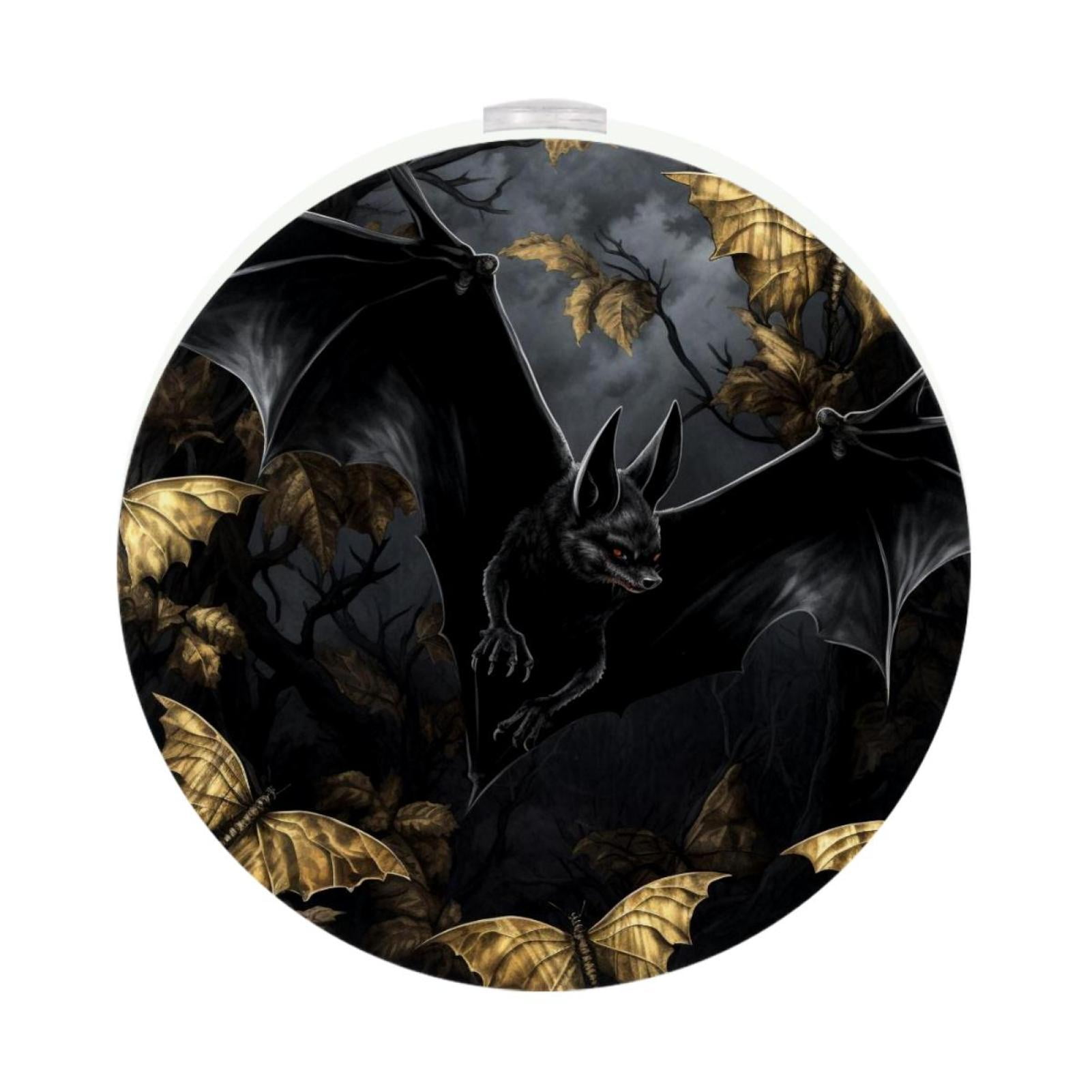 Bat LED Round Night Light-2PCS, Energy Efficient Plug-in Bedroom ...