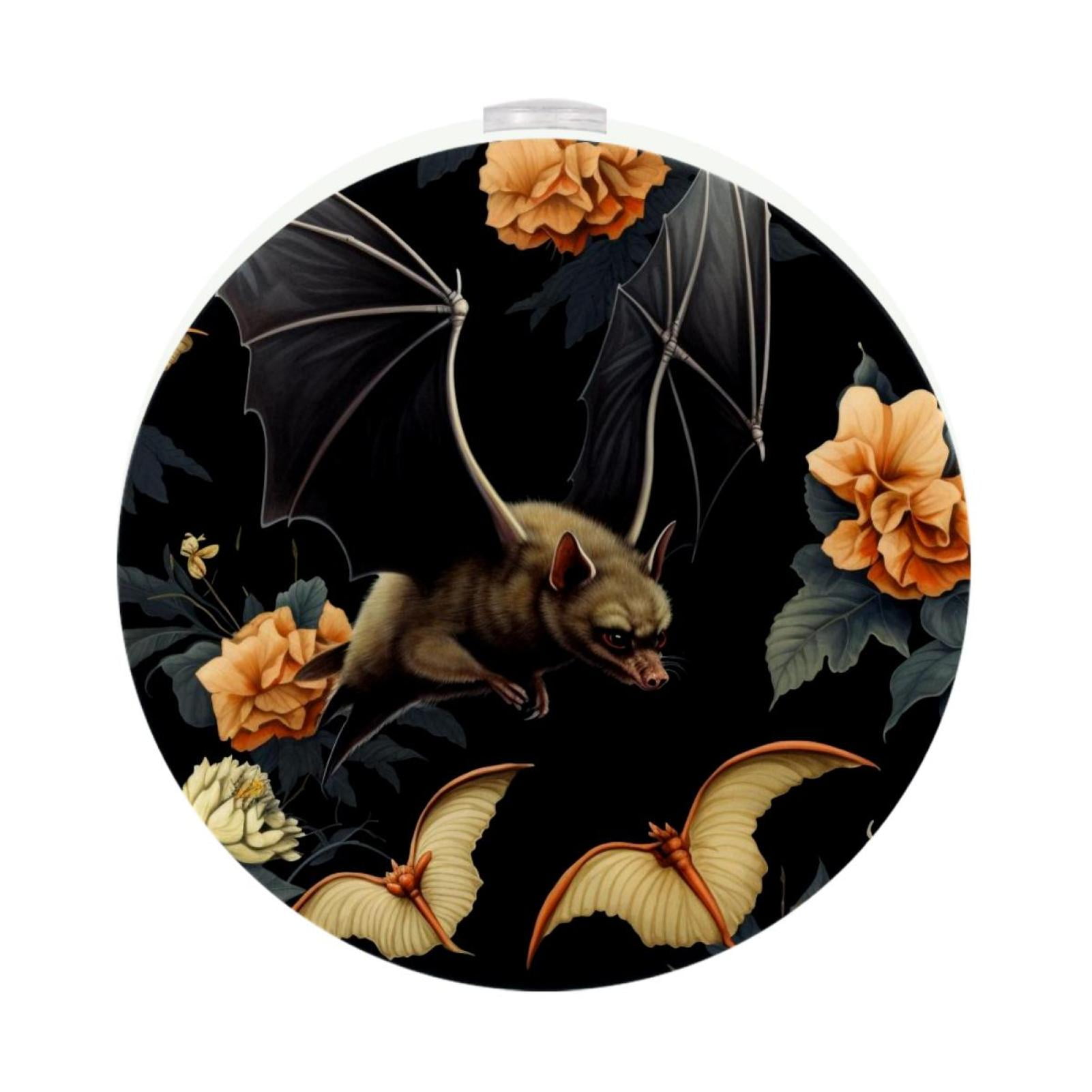 Bat LED Round Night Light - 2PCS, Energy Efficient Plug-in Wall Lamp ...