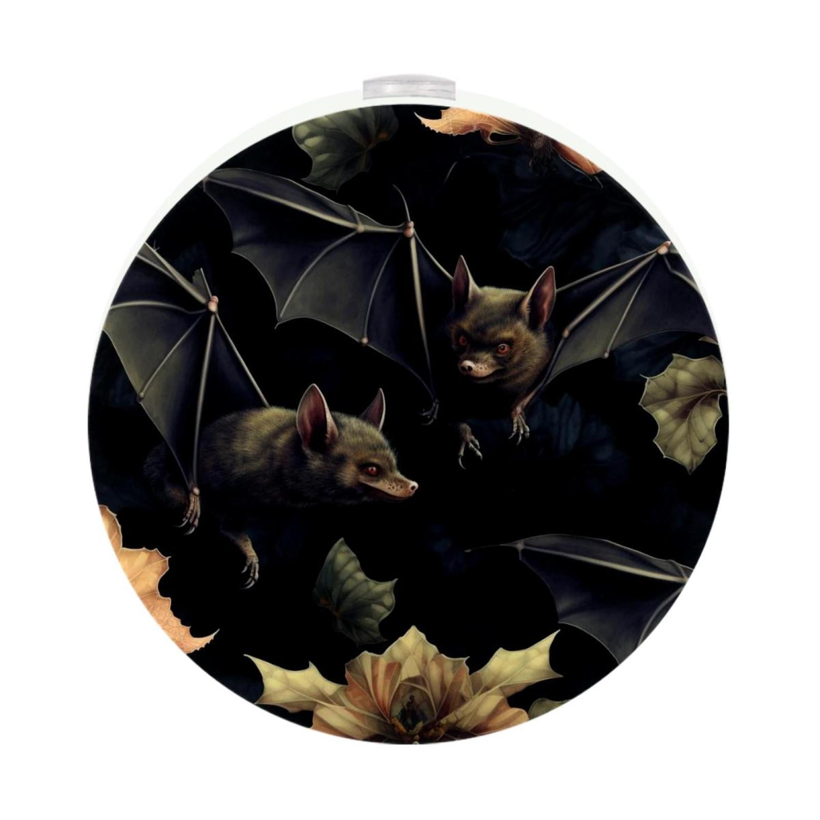 Bat LED Round Night Light - 2PCS, Energy Efficient Plug-in Wall Lamp ...