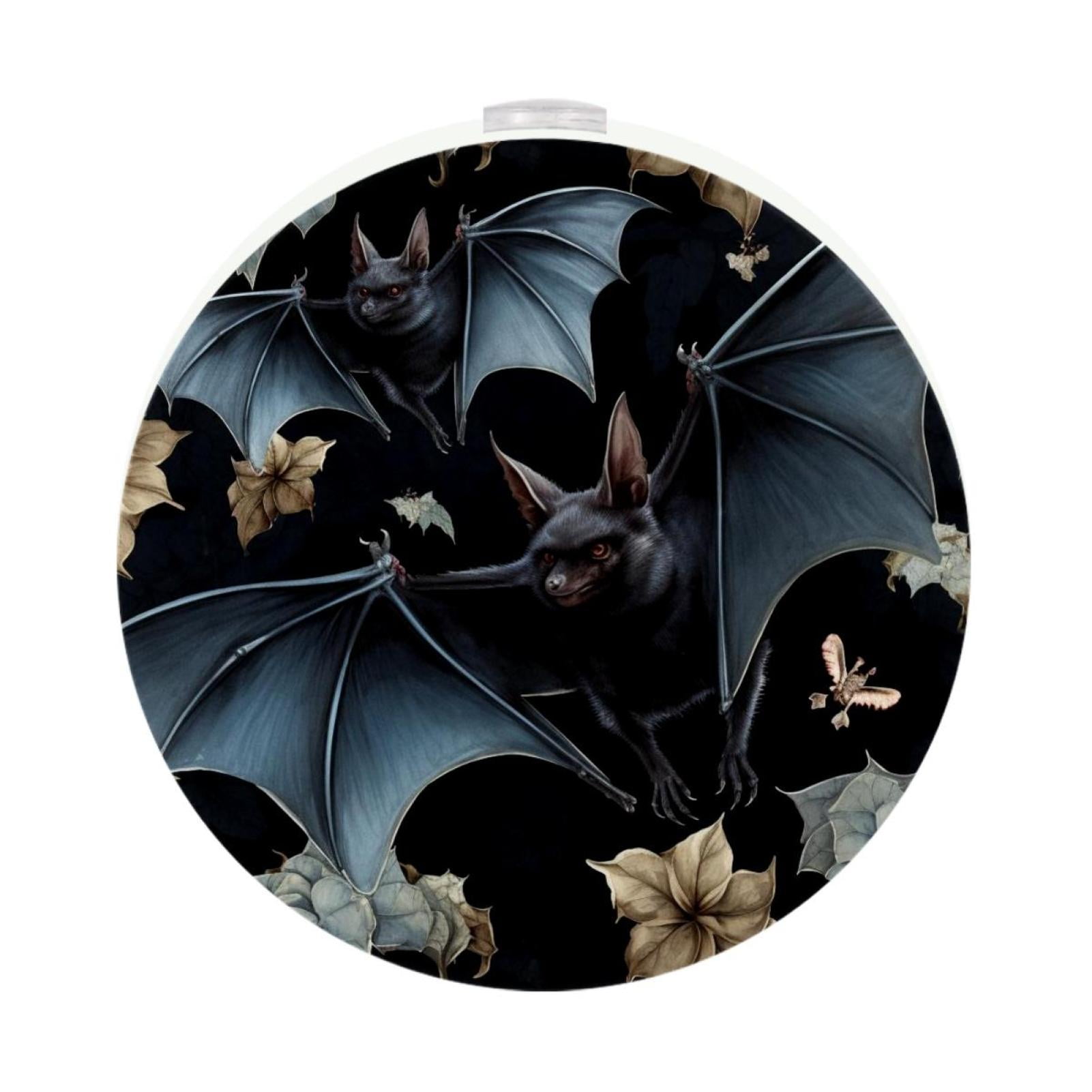 Bat LED Round Night Light-2PCS, Plug-in Dusk-to-Dawn Auto Sensor Wall ...