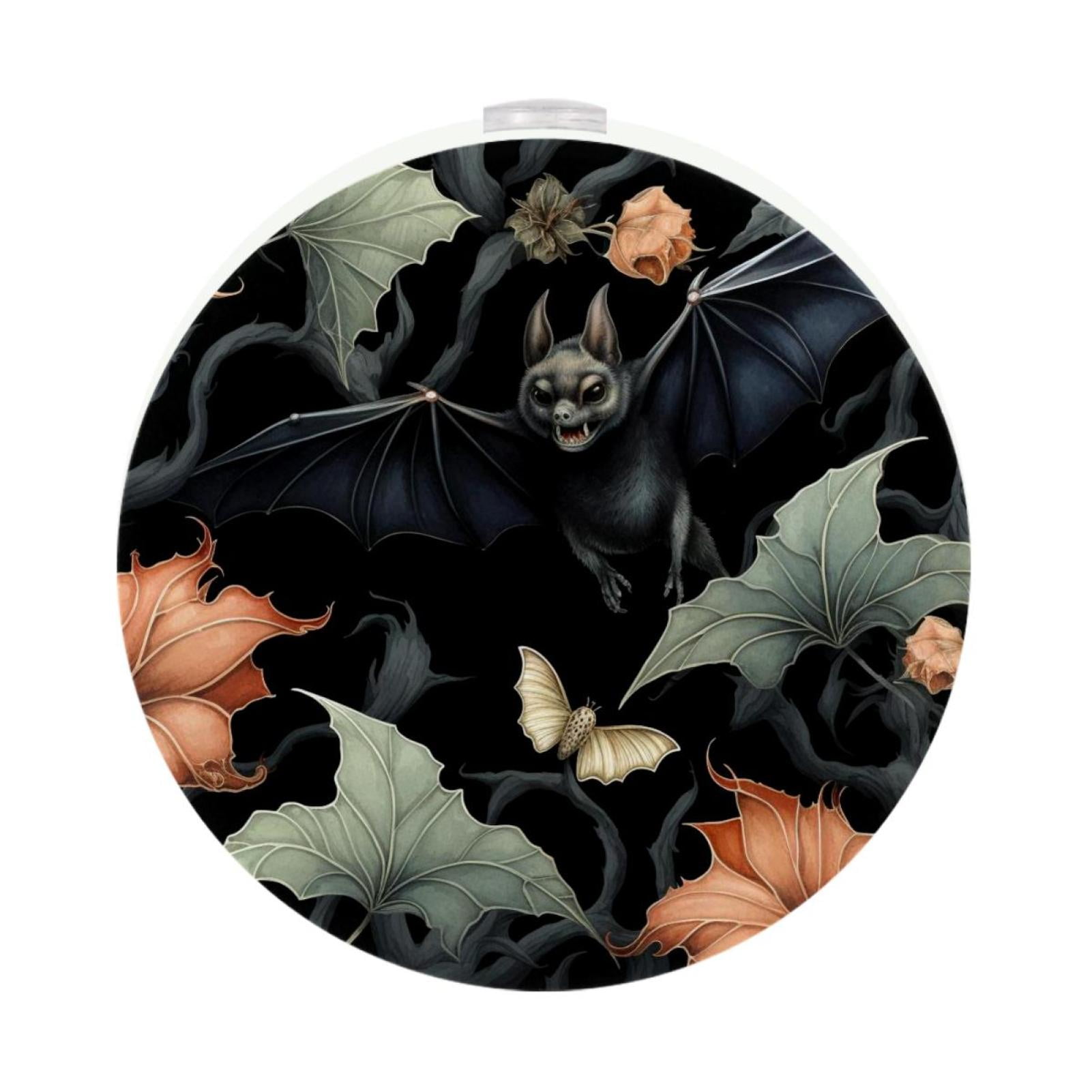 Bat LED Round Night Light-2PCS, Plug-in Dusk to Dawn Sensor Wall Light ...