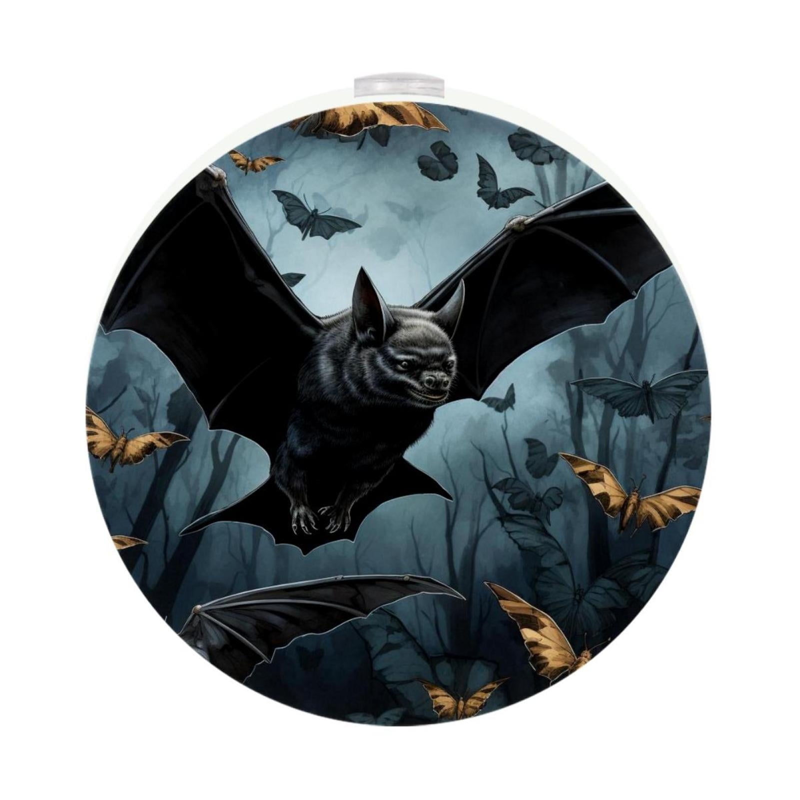 Bat LED Round Night Light-2PCS, Plug-in Mini Wall Socket Soft White ...