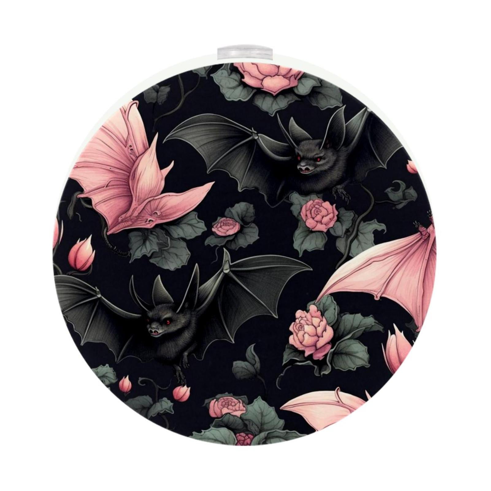 Bat LED Round Night Light-2pcs, Dimmable Plug-in Nightlight with Dusk ...