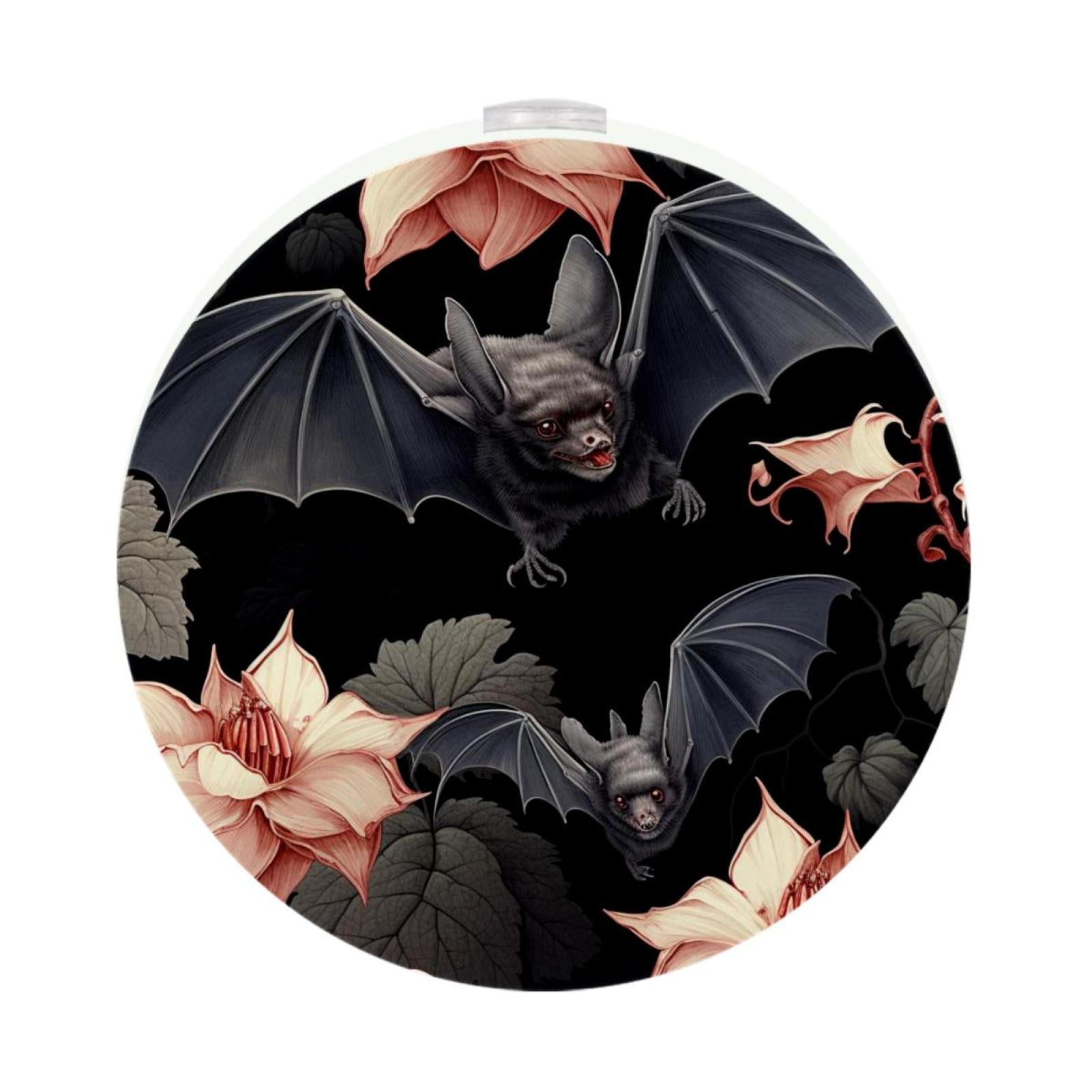 Bat Led Round Night Light-2pcs, Dimmable Plug-in Mini Wall Lamp with ...