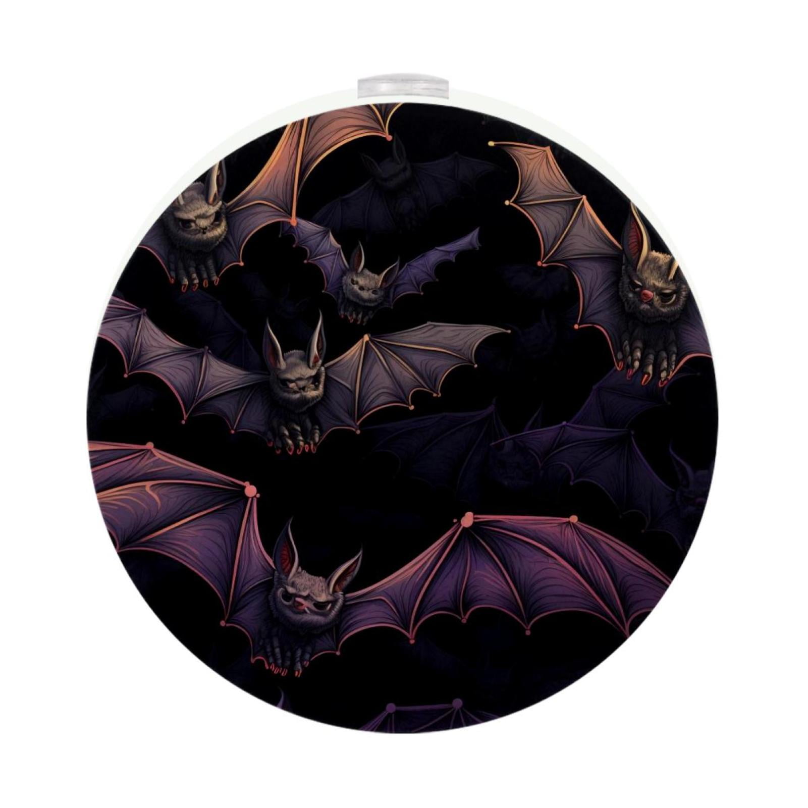 Bat Led Round Night Light-2pcs, Gentle Glow Plug in Wall Lamp for ...