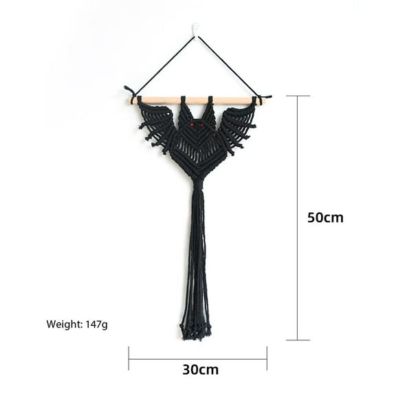 Bat Macrame, Goth Home Decor, Living Room Wall Art, Spooky Halloween ...