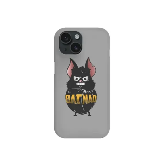 Bat Mad Funny Angry Animal Spooky Art Phone Case for iPhone 16 15 14 13 ...