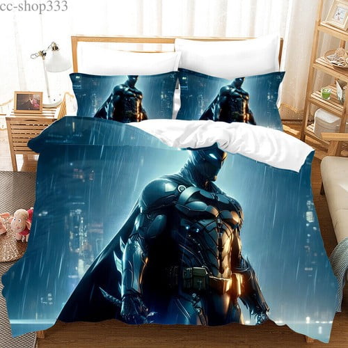 Bat-Man Bedding Set Cartoon 1 Bat-Man Duvet Cover with 2 Pillow Sham ...