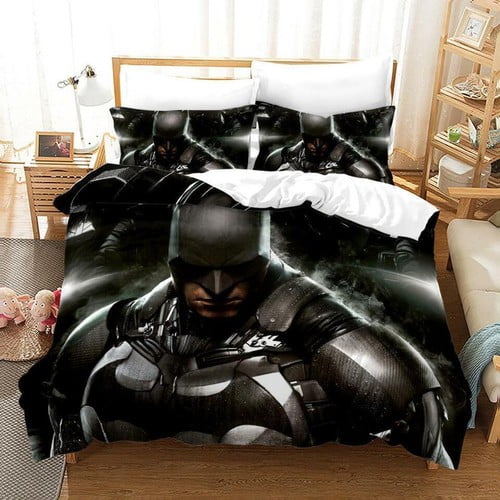 Bat-Man Bedding Set Cartoon 1 Bat-Man Duvet Cover with 2 Pillow Sham ...