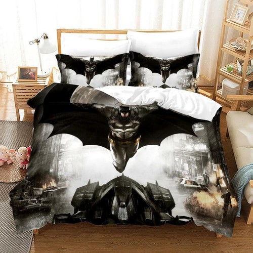 Bat-Man Bedding Set Cartoon 1 Bat-Man Duvet Cover with 2 Pillow Sham ...