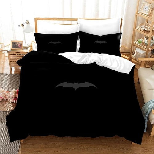 Bat-Man Bedding Set Cartoon 1 Bat-Man Duvet Cover with 2 Pillow Sham ...