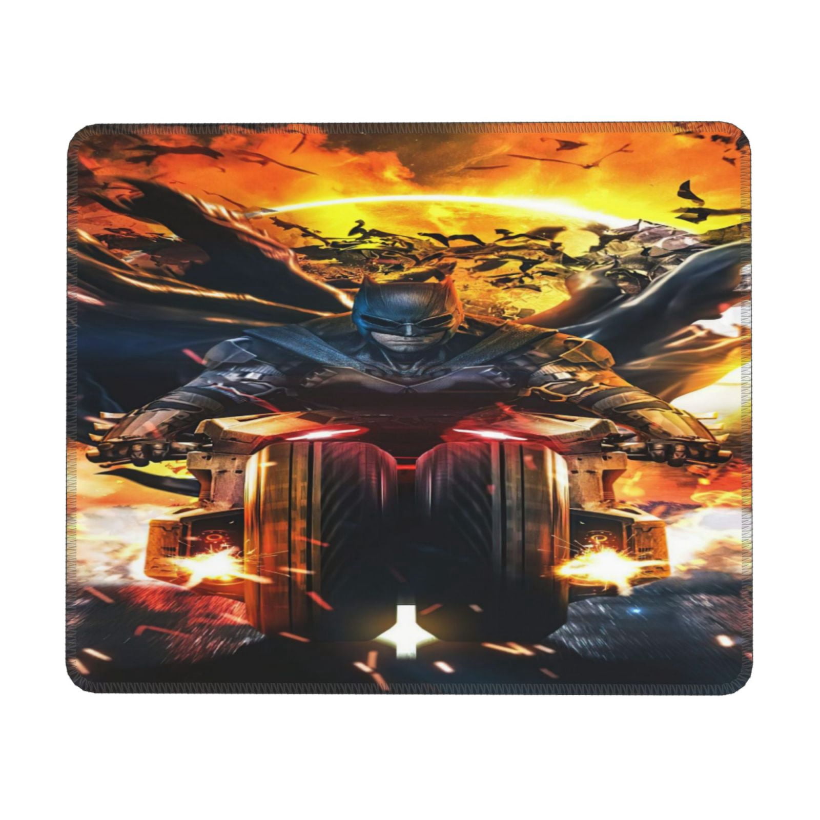 Bat-,Menn Mouse Pad Square Stitched Edges Non-Slip Rubber Washable ...