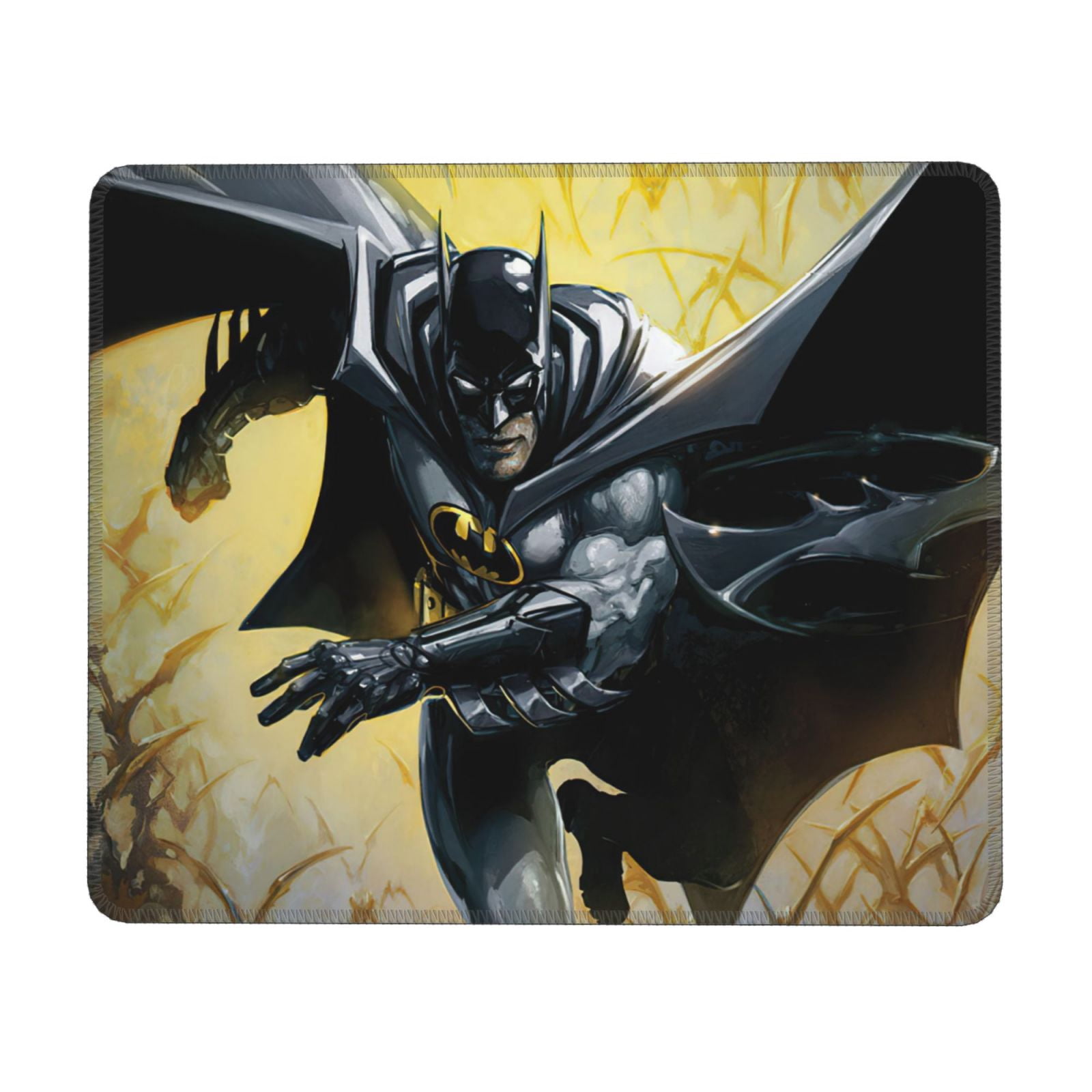 Bat-,Menn Mouse Pad Square Stitched Edges Non-Slip Rubber Washable ...