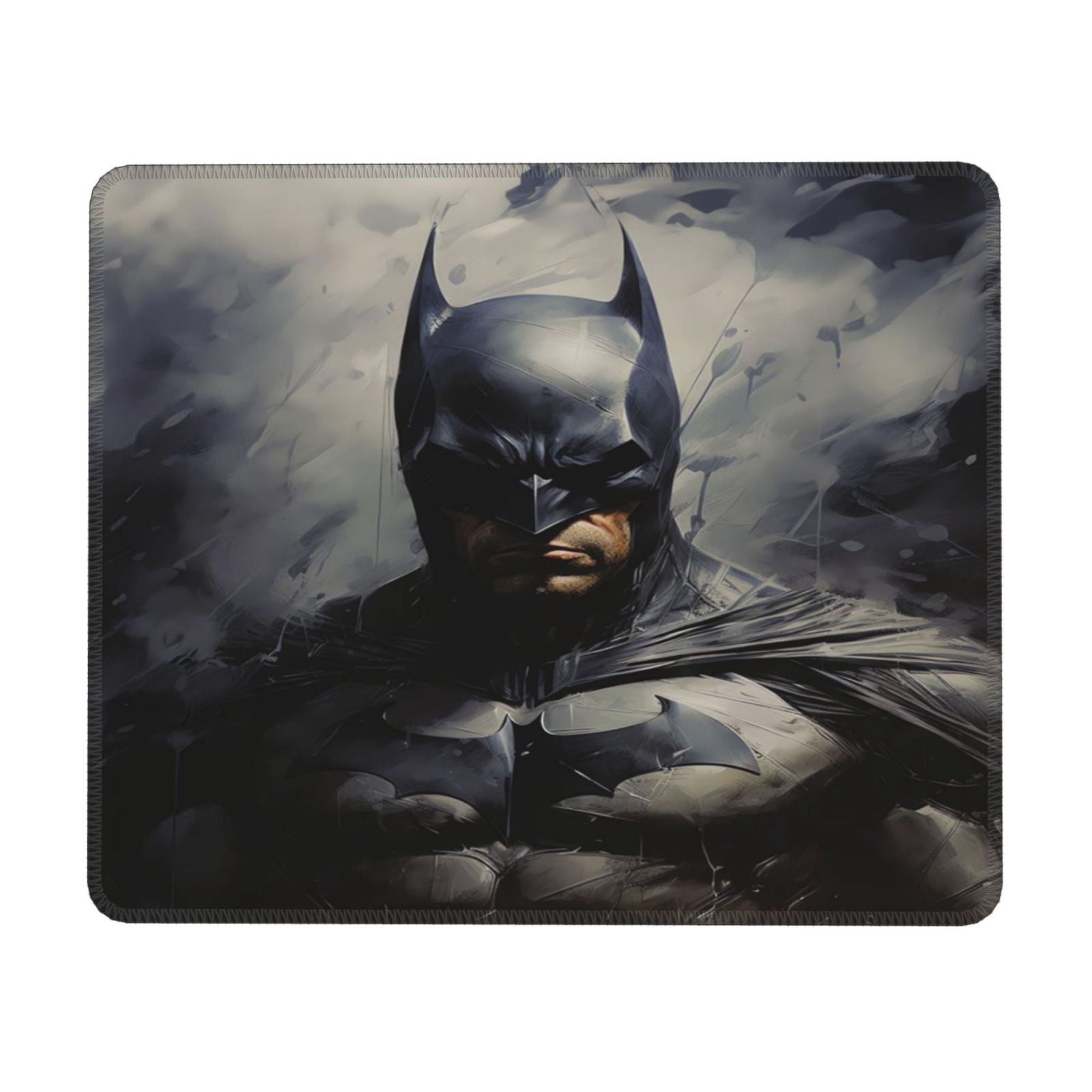 Bat-,Menn Mouse Pad Square Stitched Edges Non-Slip Rubber Washable ...