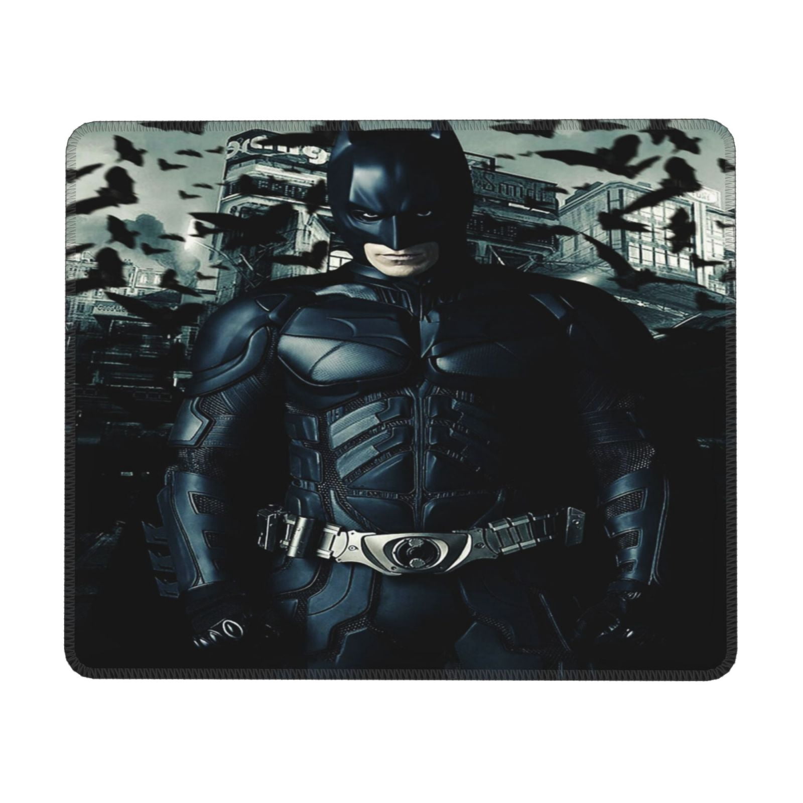Bat-,Menn Mouse Pad Square Stitched Edges Non-Slip Rubber Washable ...