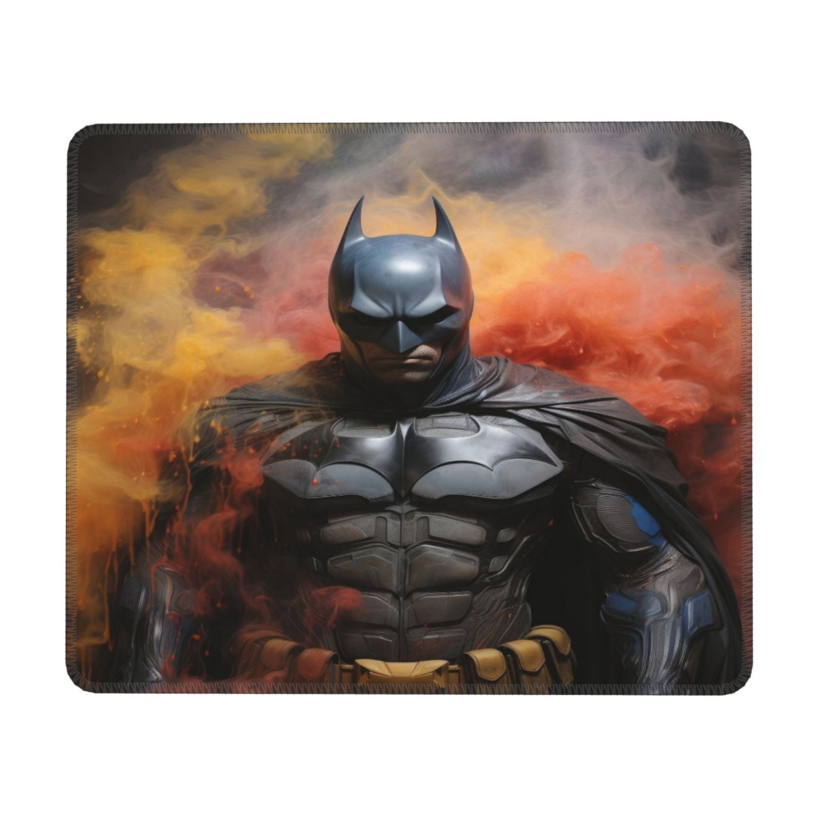 Bat-,Menn Mouse Pad Square Stitched Edges Non-Slip Rubber Washable ...