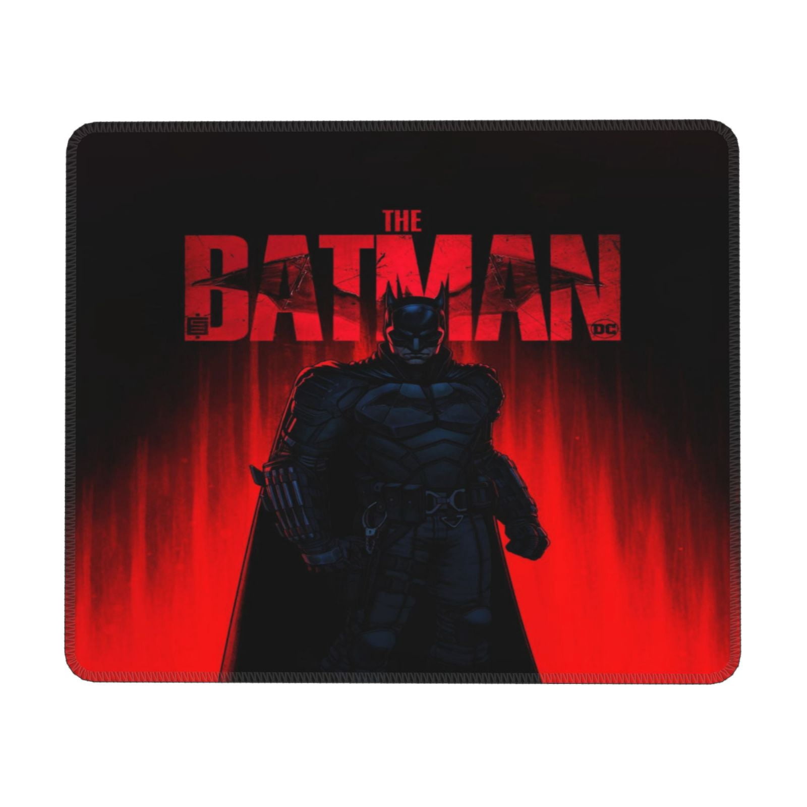 Bat-,Menn Mouse Pad Square Stitched Edges Non-Slip Rubber Washable ...