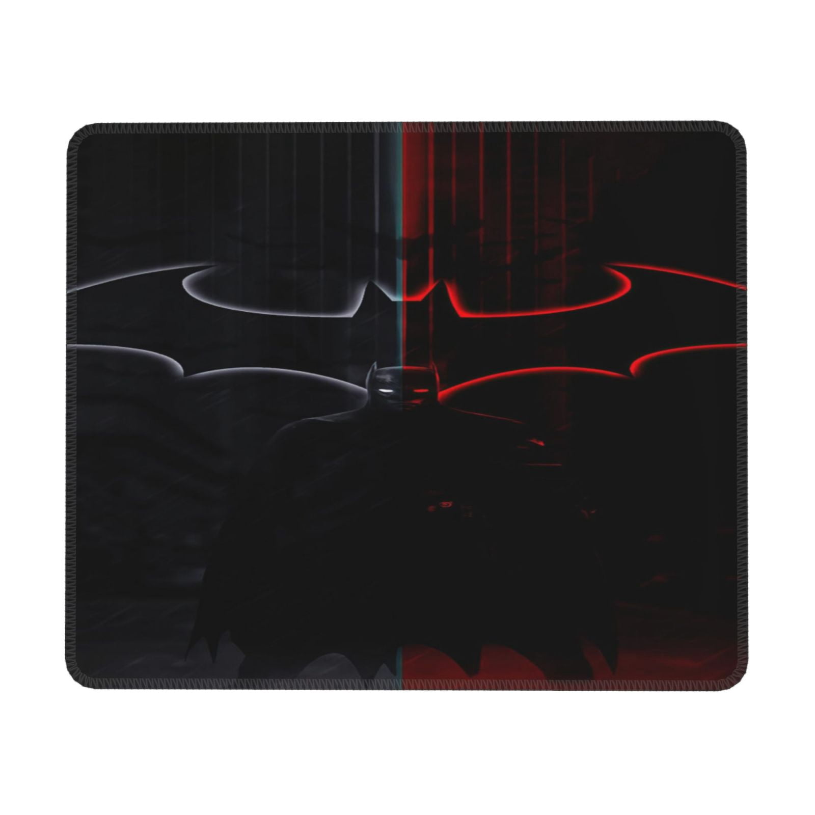 Bat-,Menn Mouse Pad Square Stitched Edges Non-Slip Rubber Washable ...