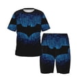 Bat-,Menn Pajamas Set Cartoon Shirt With Shorts Set Summer Sleepwear ...