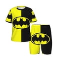 Bat-,Menn Pajamas Set Cartoon Shirt With Shorts Set Summer Sleepwear ...