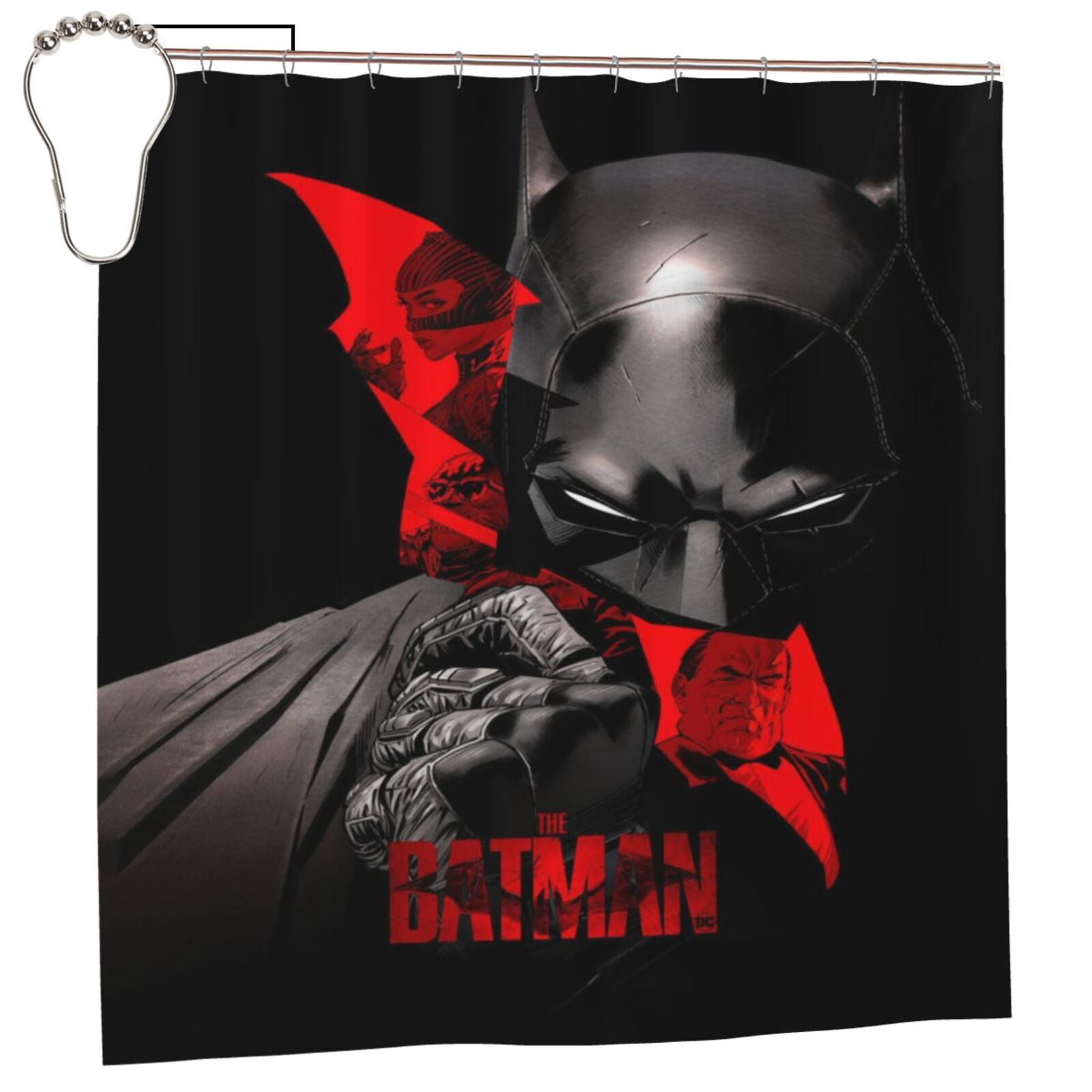 Bat-,Menn Shower Curtain For Kids Children Cute Shower Curtain Funny ...