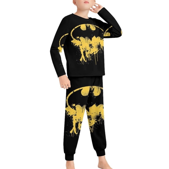 Bat-,Menn T Shirt Set Long Sleeve Tee Shirt Pants Set Cartoon Clothes ...