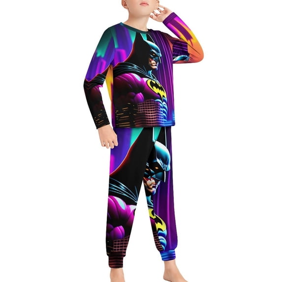 Bat-,Menn T Shirt Set Long Sleeve Tee Shirt Pants Set Cartoon Clothes ...