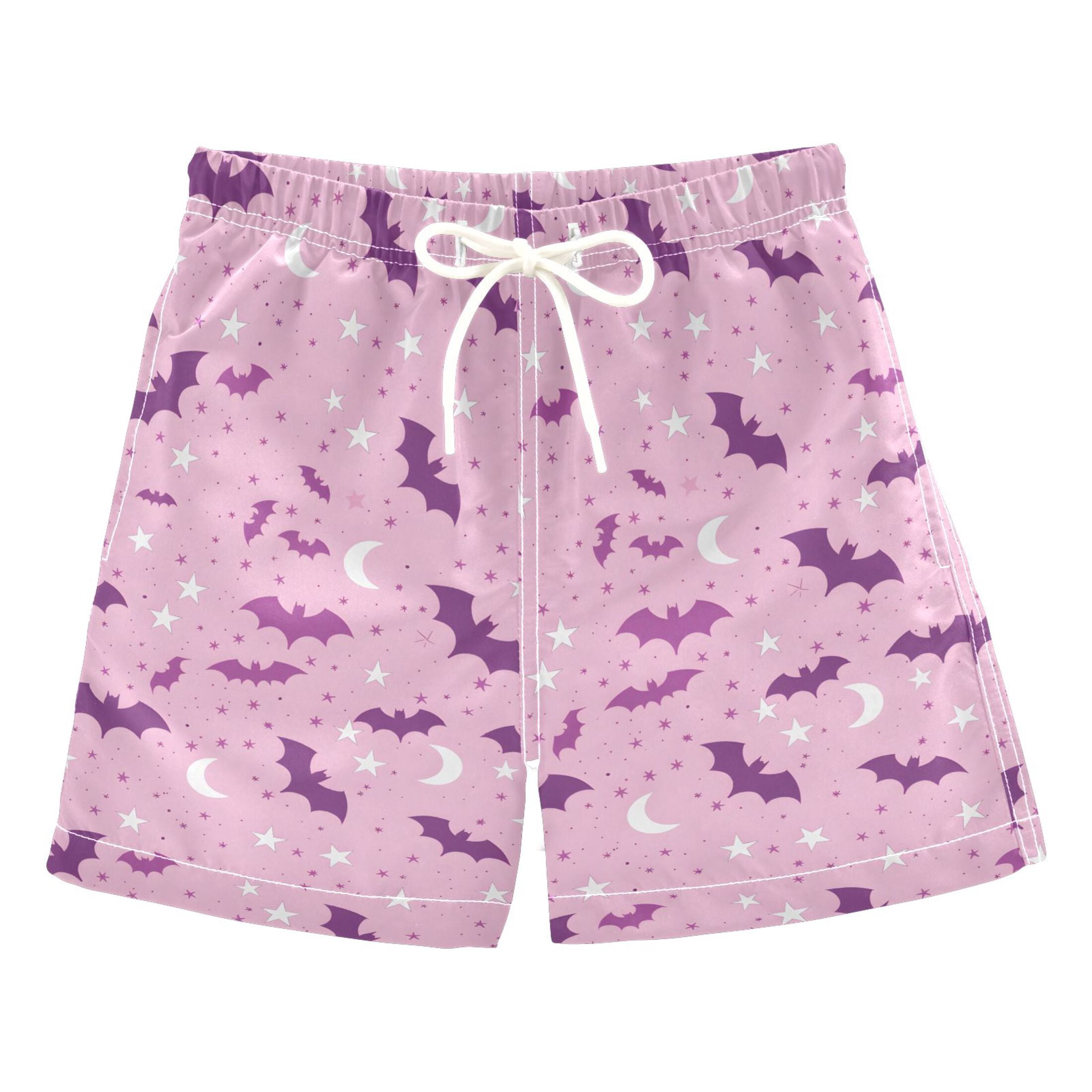 Bat Moon Pattern Swim Trunks Quick Dry Beach Pool Board Shorts ...
