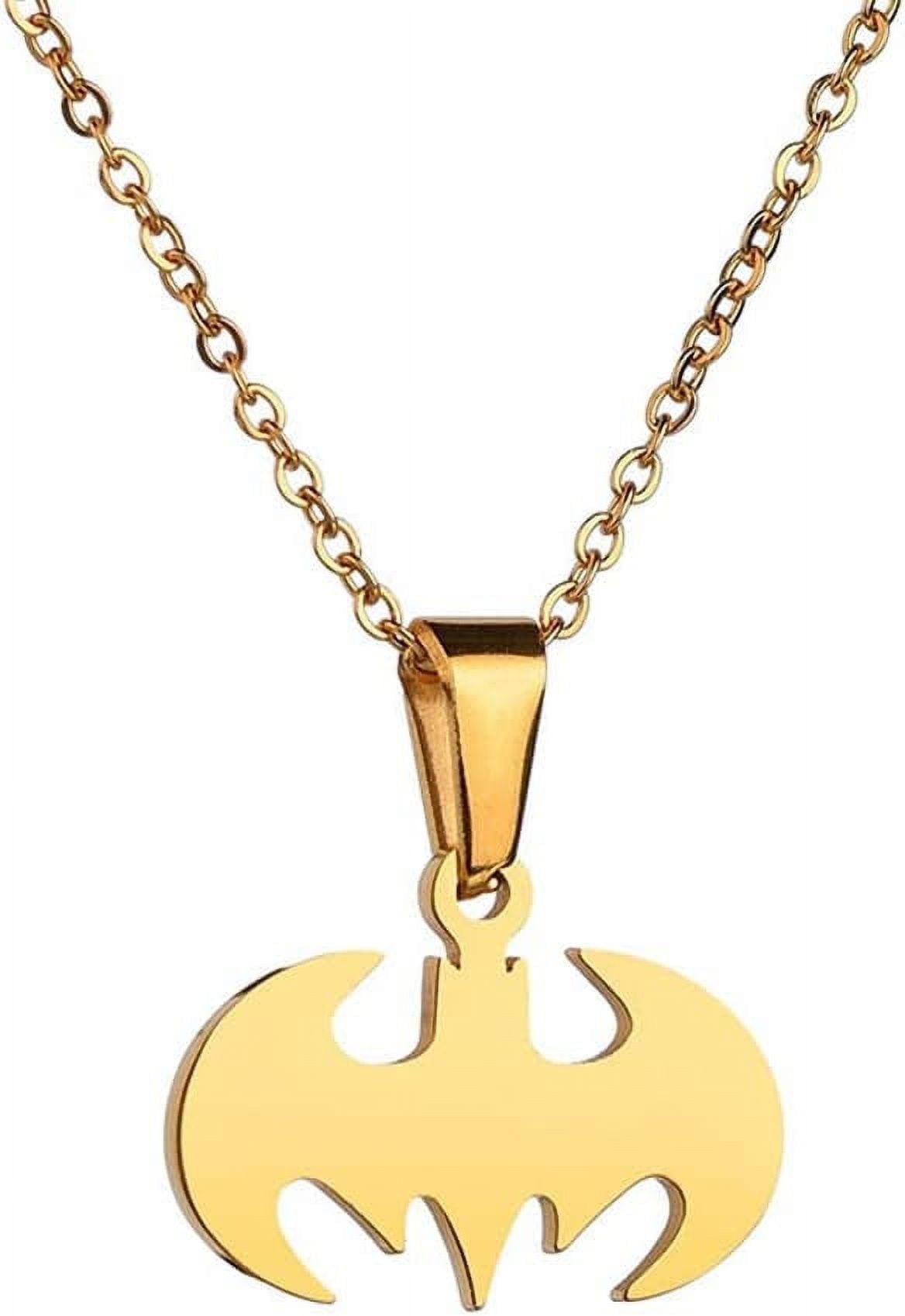 Bat Necklace for Men Women Stainless Steel Gold Silver Lightweight ...
