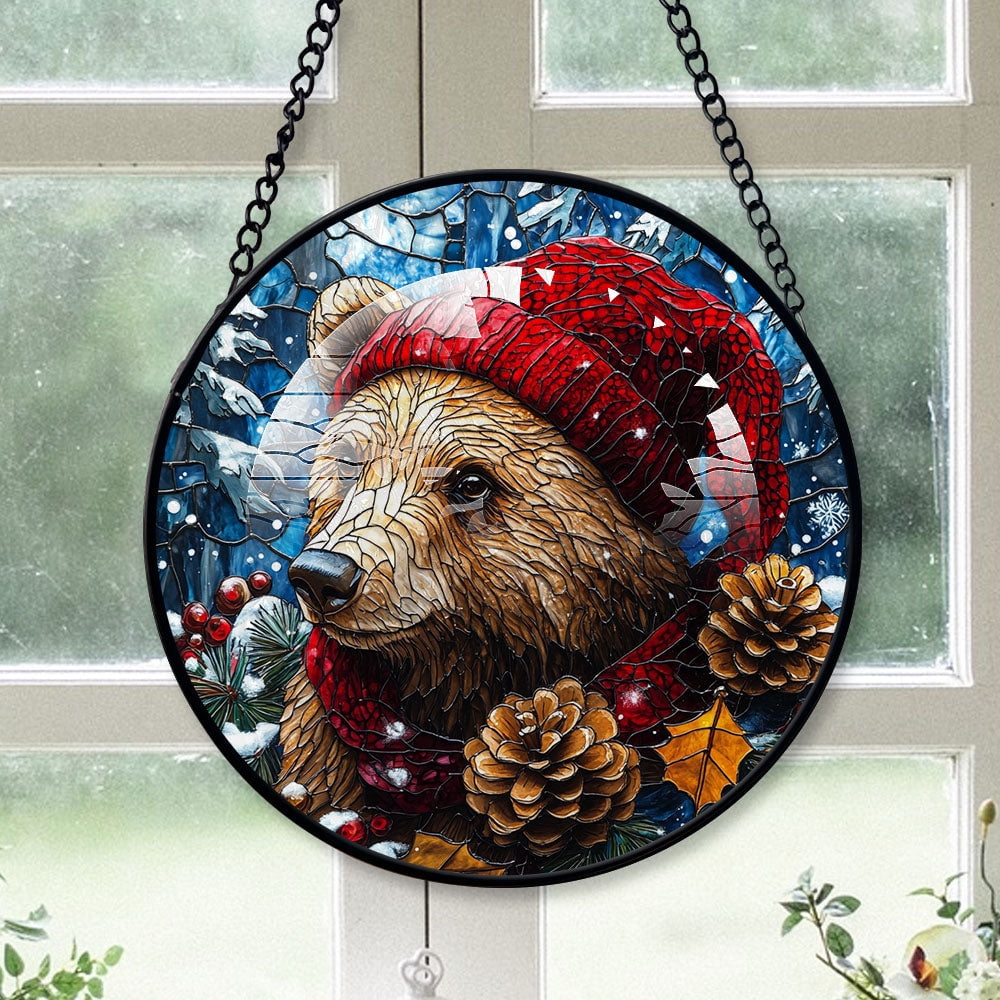 Bat Ornament Christmas 2025, Bat Stained Glass Hanging Window ...