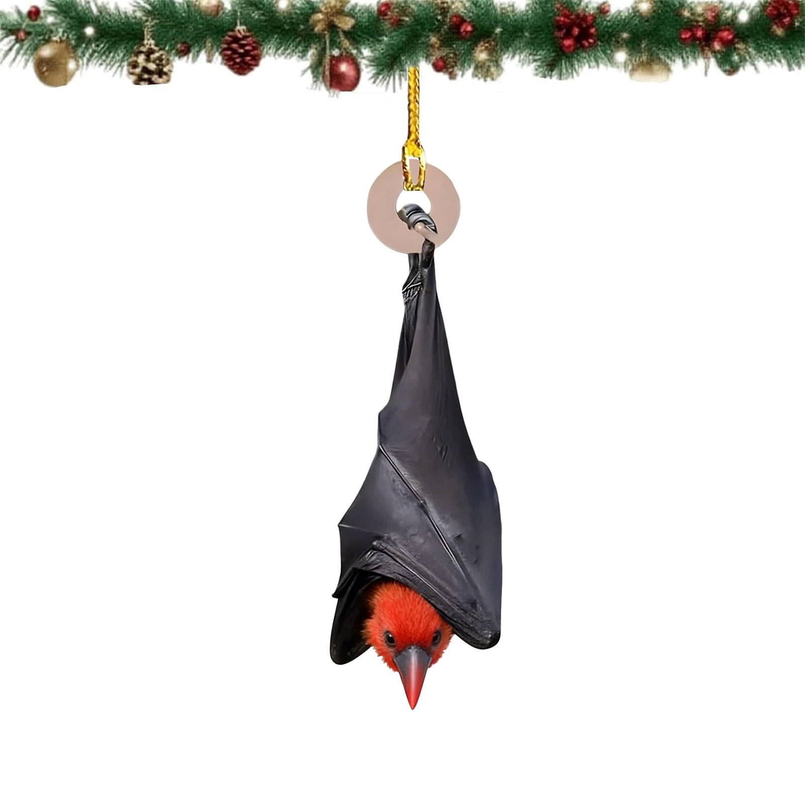 Bat Ornament Christmas Animal Ornament Xmas Tree Decor, Gothic Bat ...