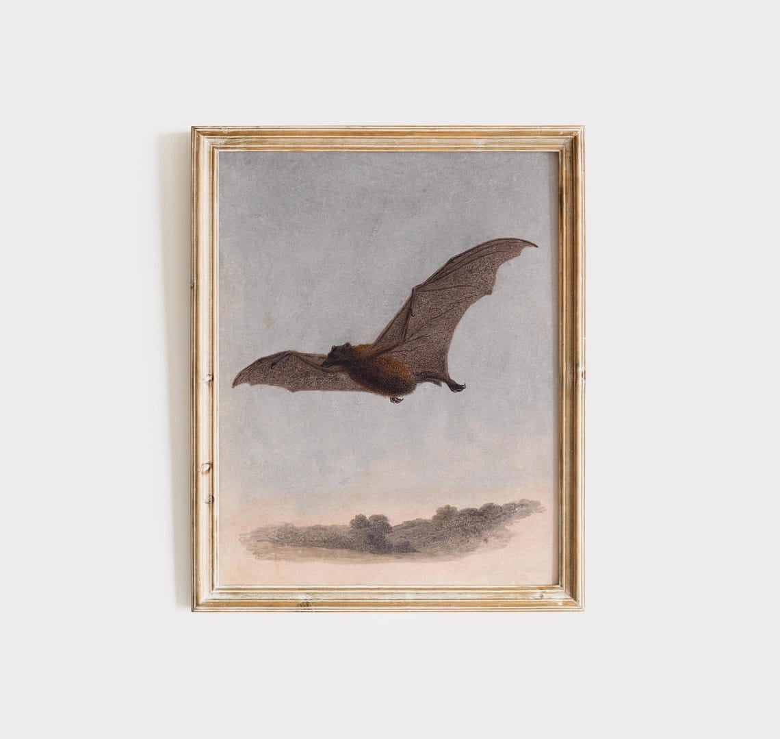 Bat Painting Dracula Print Gothic Vampire Poster Baroque Bat Artwork ...