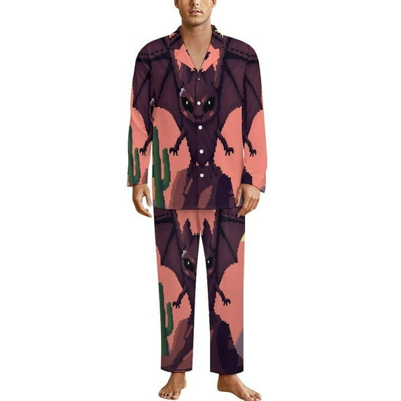 Bat Pajamas Men Sleep Sleepwear Spring 2 Piece Casual Oversize Pajamas ...