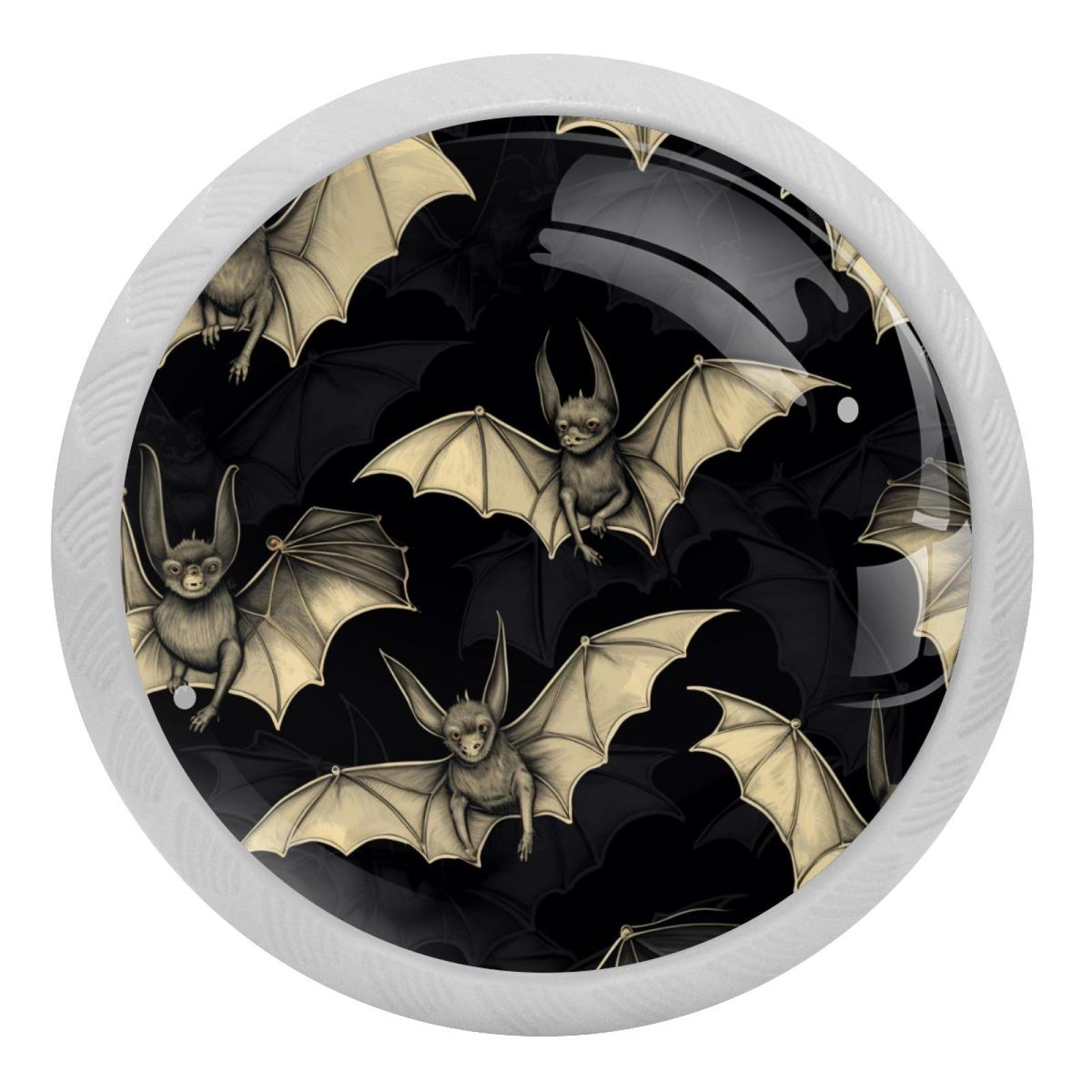 Bat Pattern 4PCS Cabinet Knobs Pulls Fluorescent Drawer Handle Cabinet ...