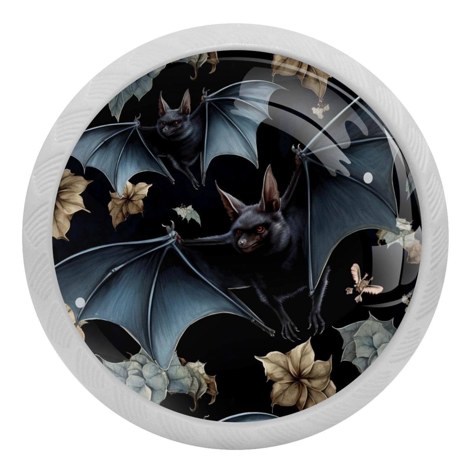 Bat Pattern 4PCS Cabinet Knobs Pulls Fluorescent Drawer Handle Cabinet ...