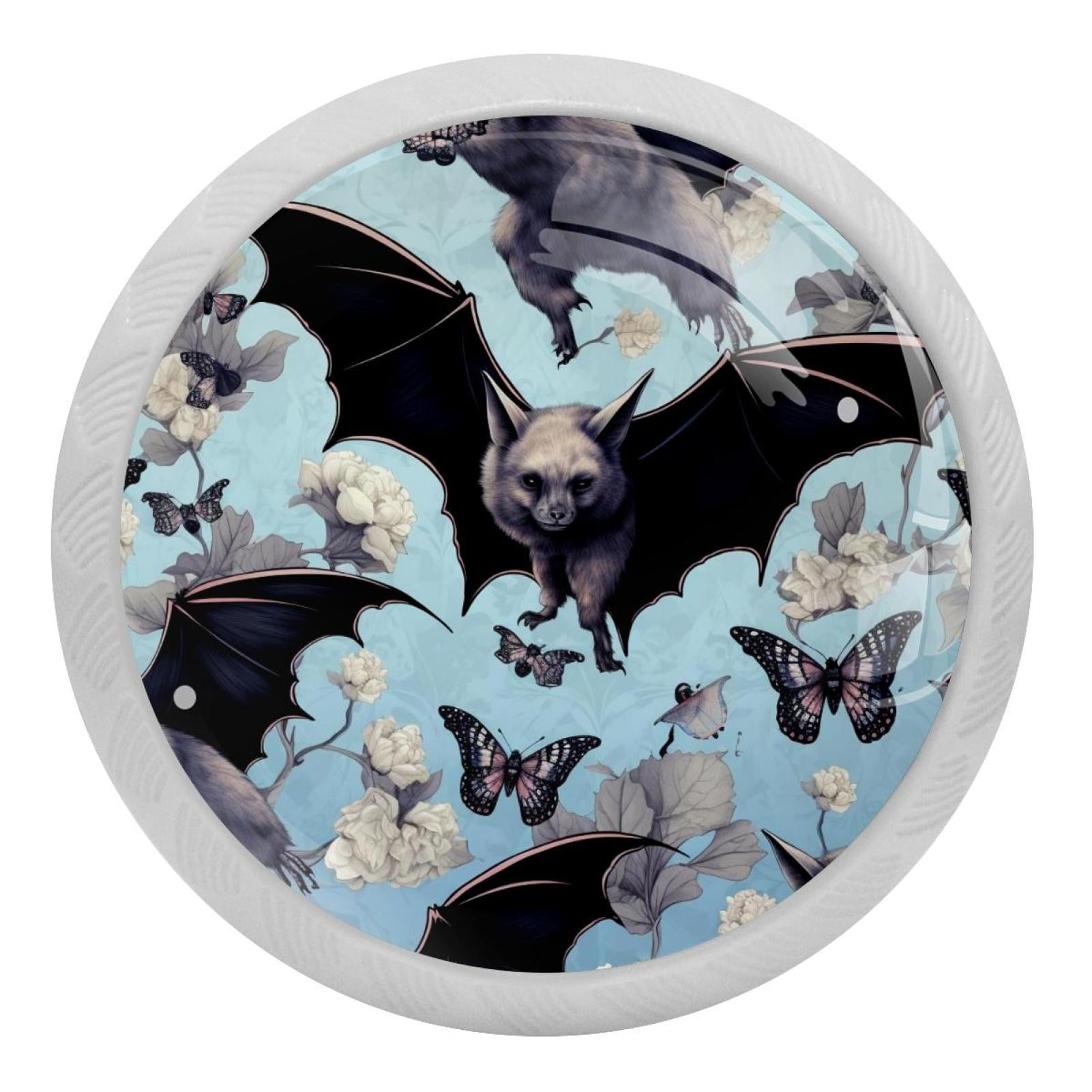 Bat Pattern 4PCS Cabinet Knobs Pulls Fluorescent Drawer Handle Cabinet ...