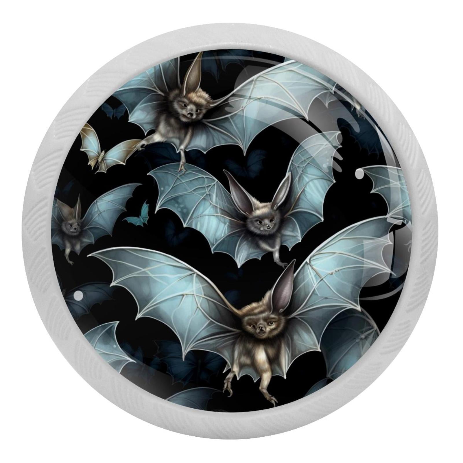Bat Pattern 4PCS Cabinet Knobs Pulls Fluorescent Drawer Handle Cabinet ...